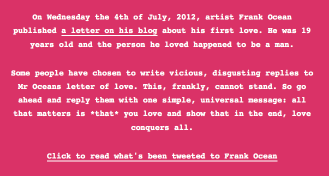 Hate Tweets to Frank Ocean – Bram.us
