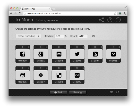 IcoMoon | Using Fonts for Resolution Independent Assets – Bram.us