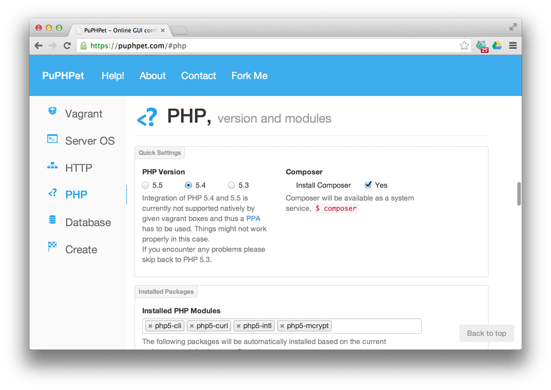 PuPHPet – A simple GUI to set up virtual machines for PHP development ...