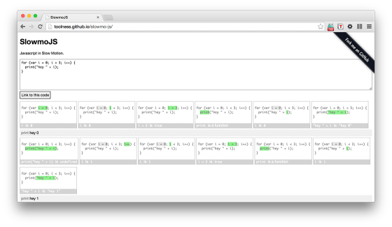 SlowmoJS – JavaScript in Slow Motion – Bram.us