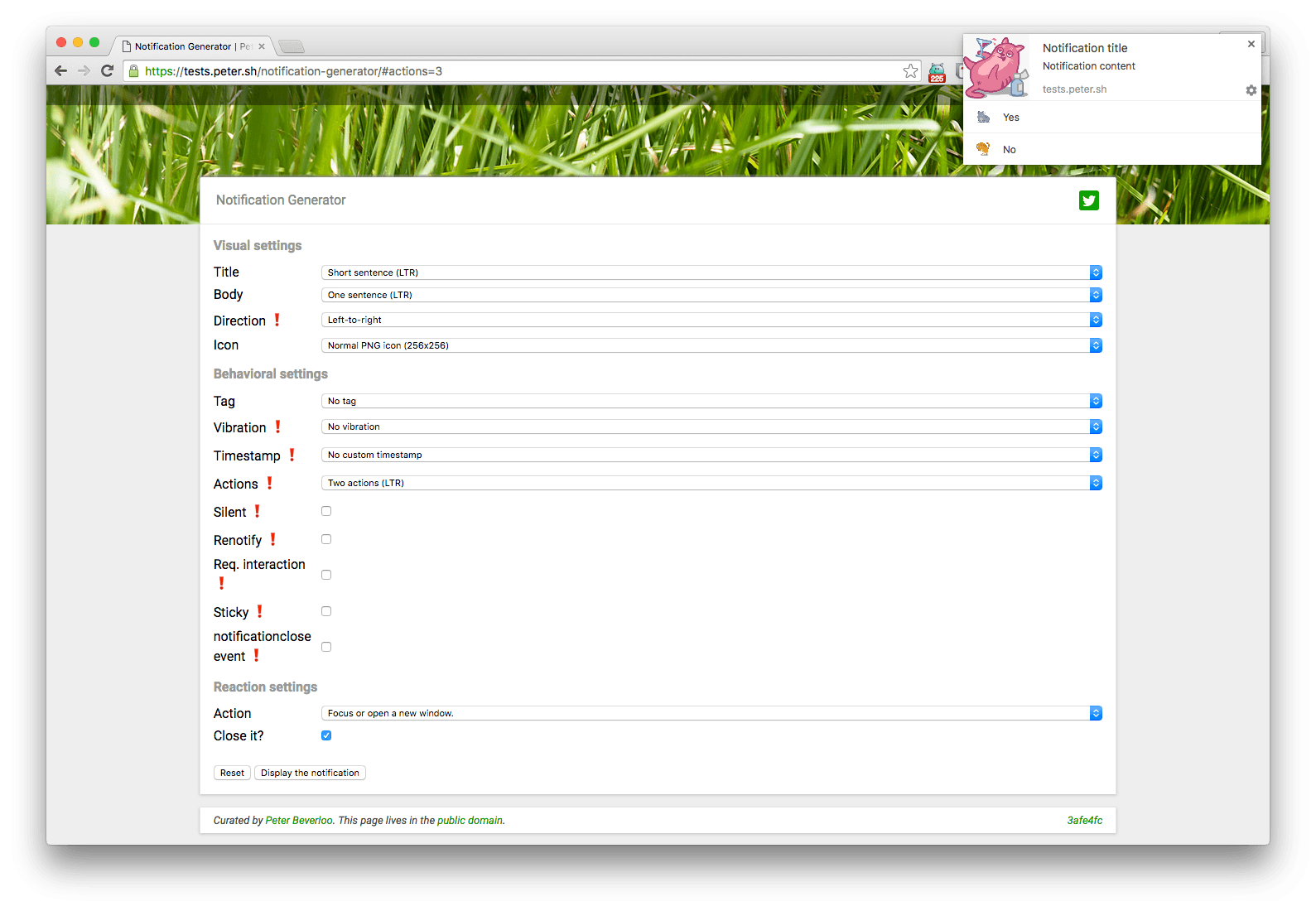 Web Notifications Generator – Bram.us