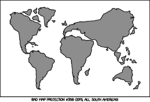 Bad Map Projection: South America – Bram.us