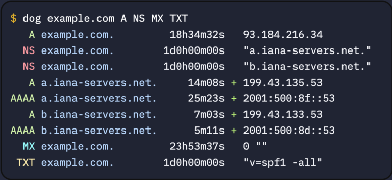 dog, the command-line DNS client – Bram.us