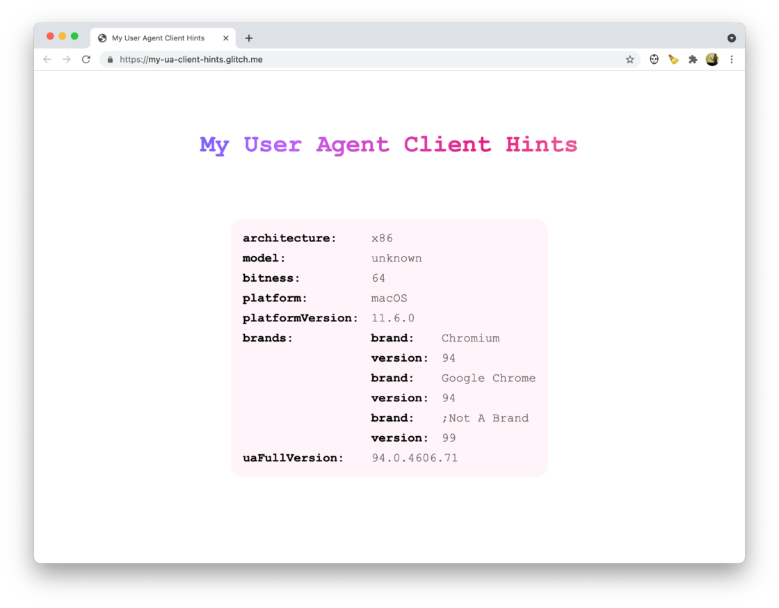 User-Agent Client Hints Debugger – Bram.us