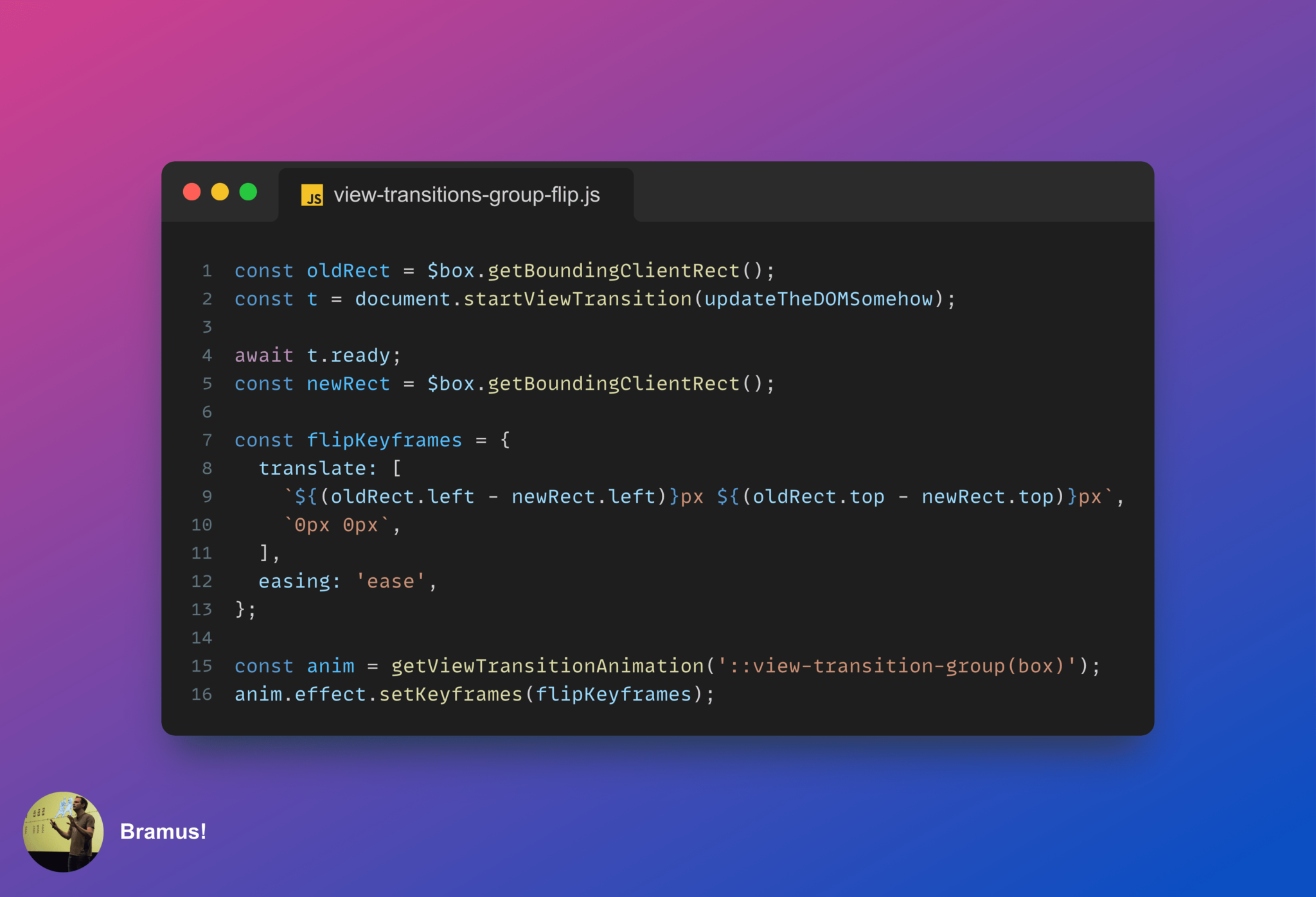 View Transitions Applied: More performant ::view-transition-group(*) animations – Bram.us